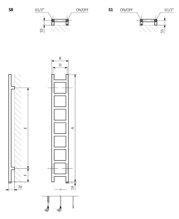 Terma Easy One Electric Designer Towel Rail - Poshrads