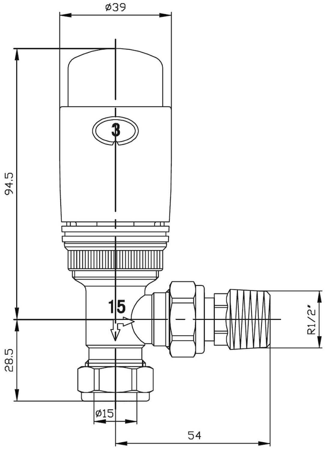 Elegance Angled White Thermostatic Radiator Valve Wheel-head & Manual ...
