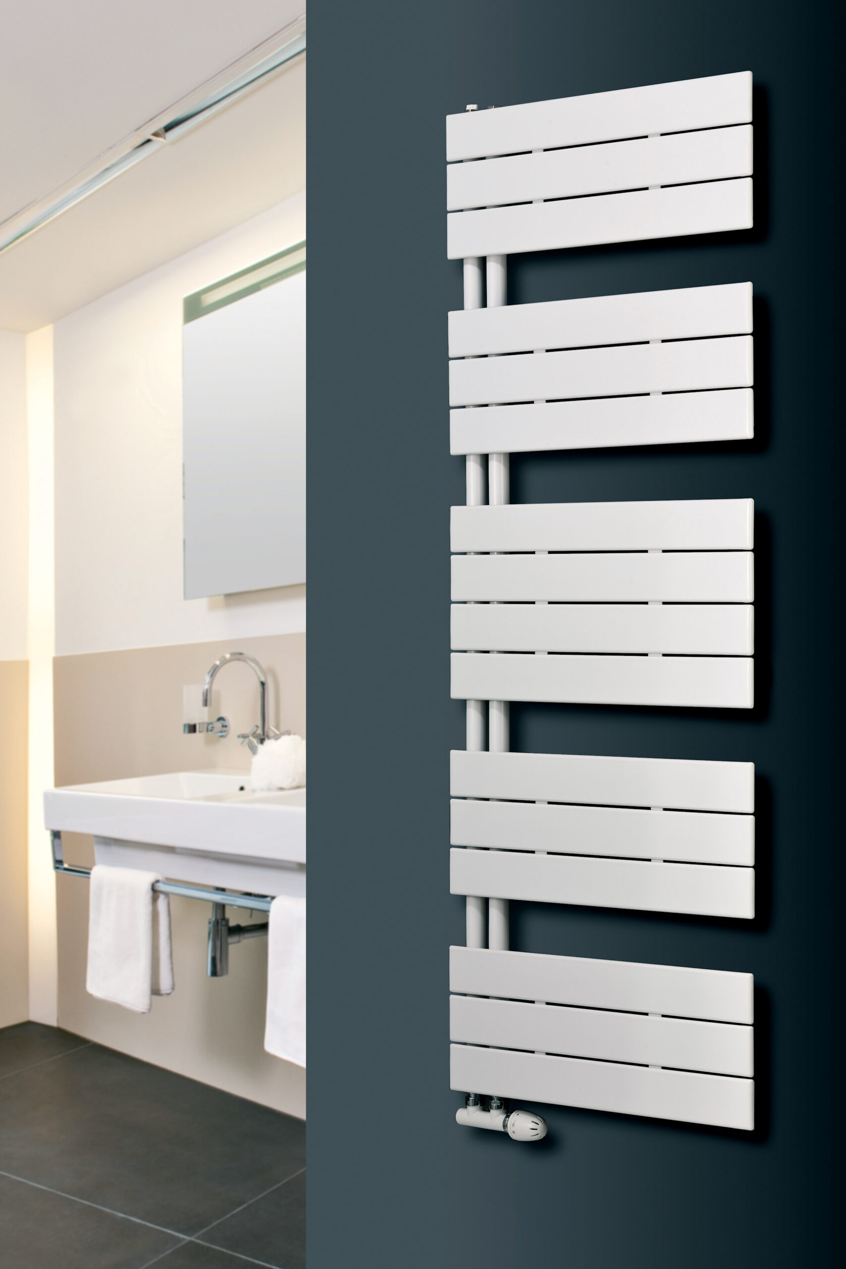 Mars Trium Vertical Designer Towel Radiator (WHITE) | Poshrads