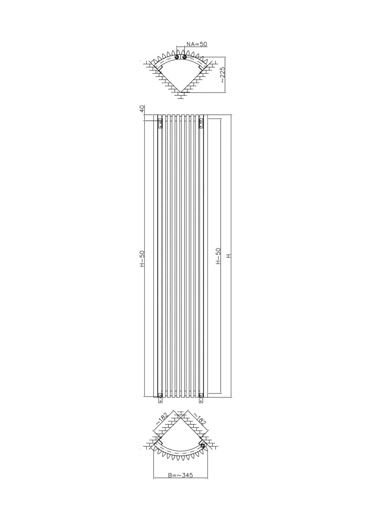 Buy Corus Corner Single Vertical Designer Radiator, Supplied With ...