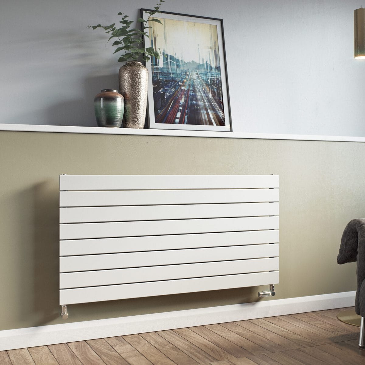 Buy Mars Deluxe Horizontal Designer Radiator (White) | Poshrads