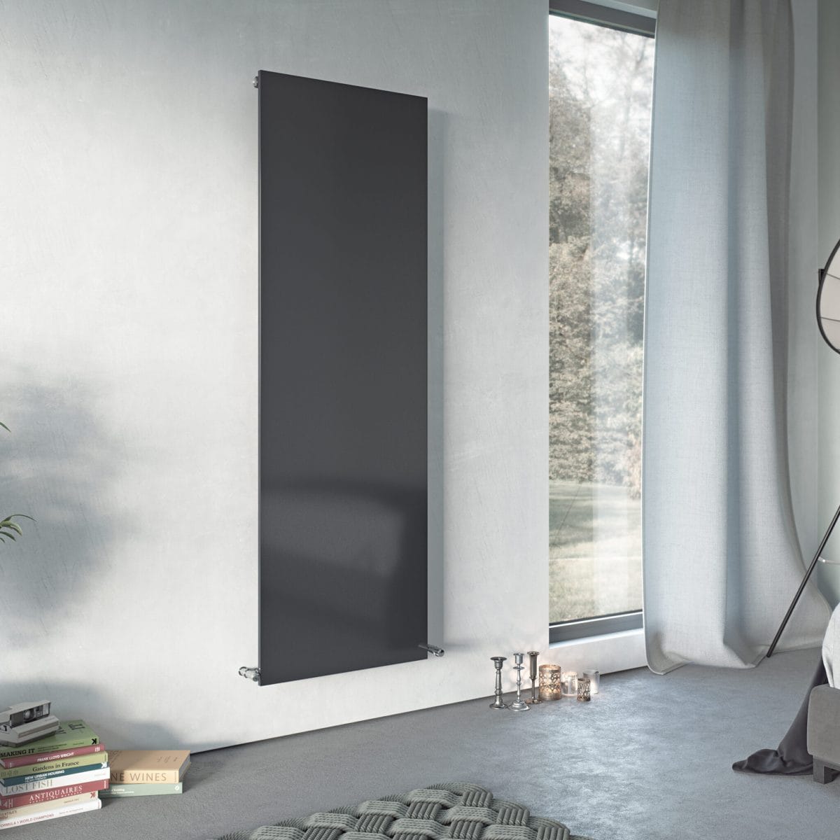 Buy Corus Corner Single Vertical Designer Radiator, Supplied With ...