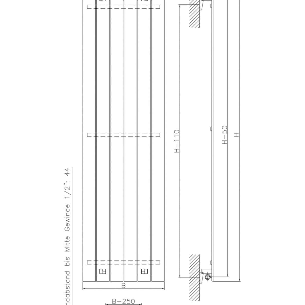 Buy Corus Corner Single Vertical Designer Radiator, Supplied With ...