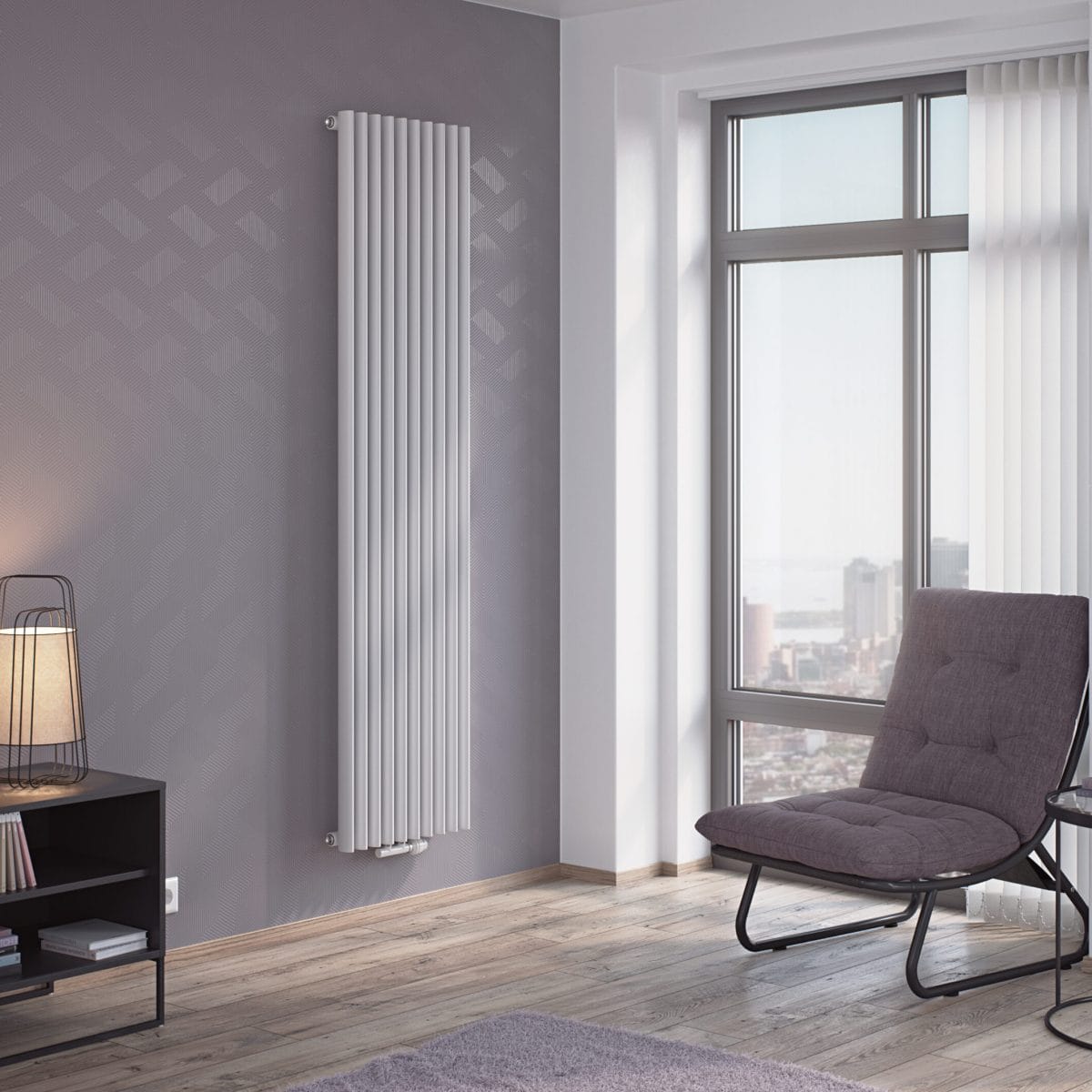 Buy Atlas Single Vertical Designer Radiator (WHITE) | Poshrads