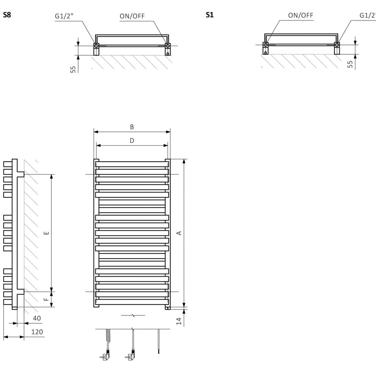 Buy Terma Easy One Electric Designer Towel Rail | Poshrads