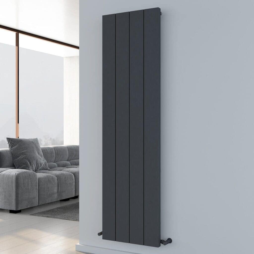 Buy Carisa Elvino Vertical Dark Grey Designer Radiator | Poshrads