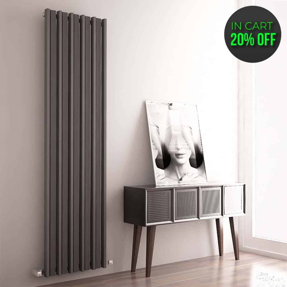Buy Carisa Barkod Vertical Black Designer Radiator | Poshrads