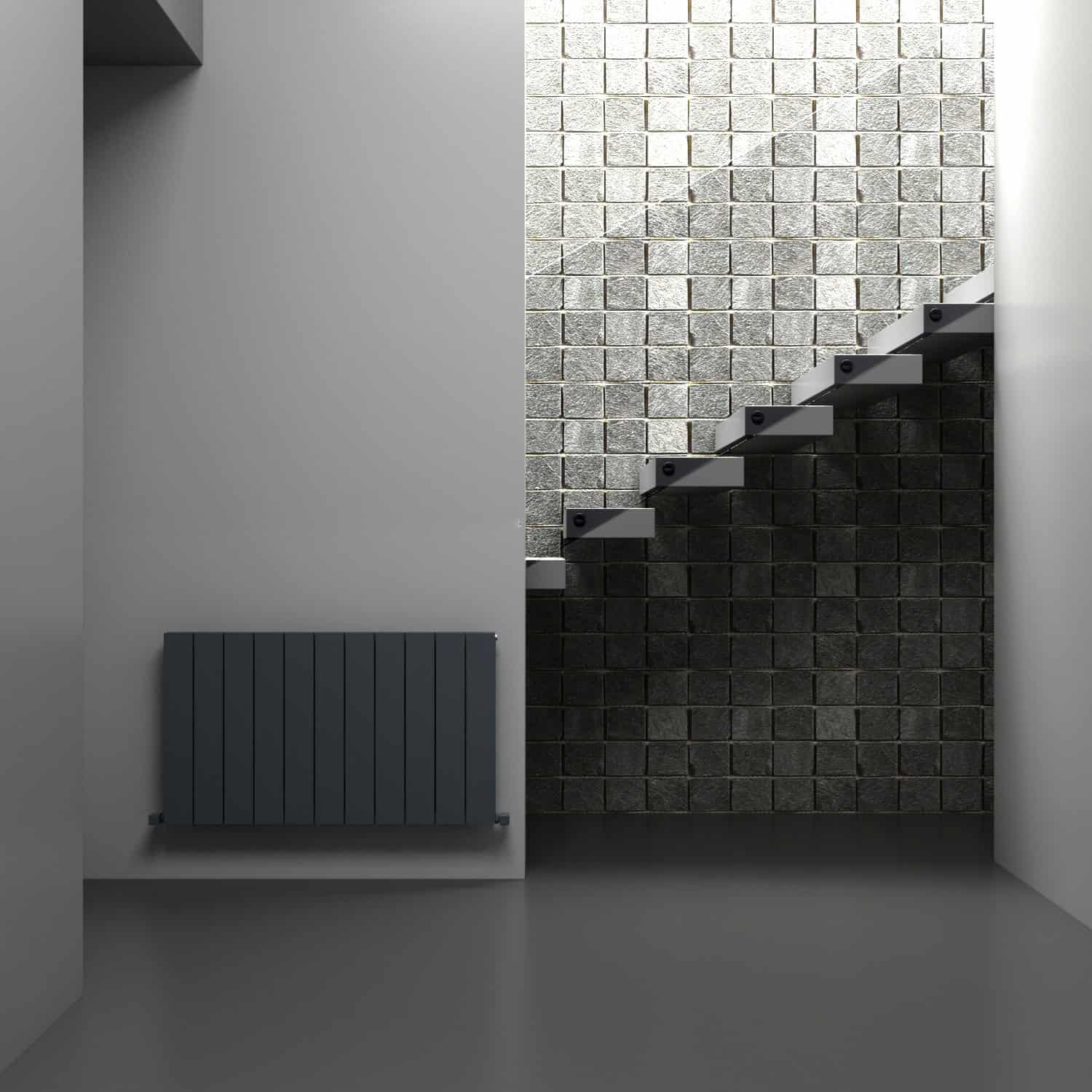 Buy Carisa Nemo Double Horizontal Anthracite Designer Radiator | Poshrads
