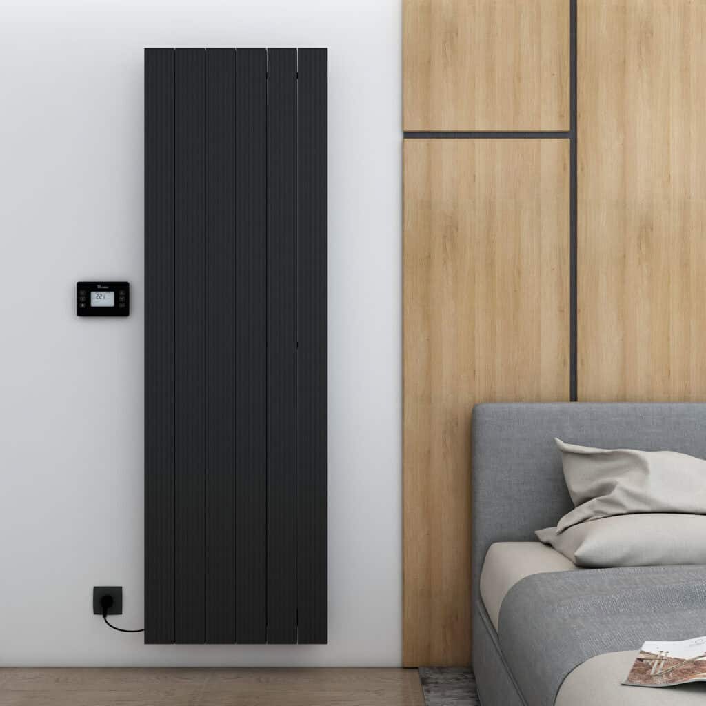 Buy Carisa Boreas M Vertical Black Electric Radiator | Poshrads