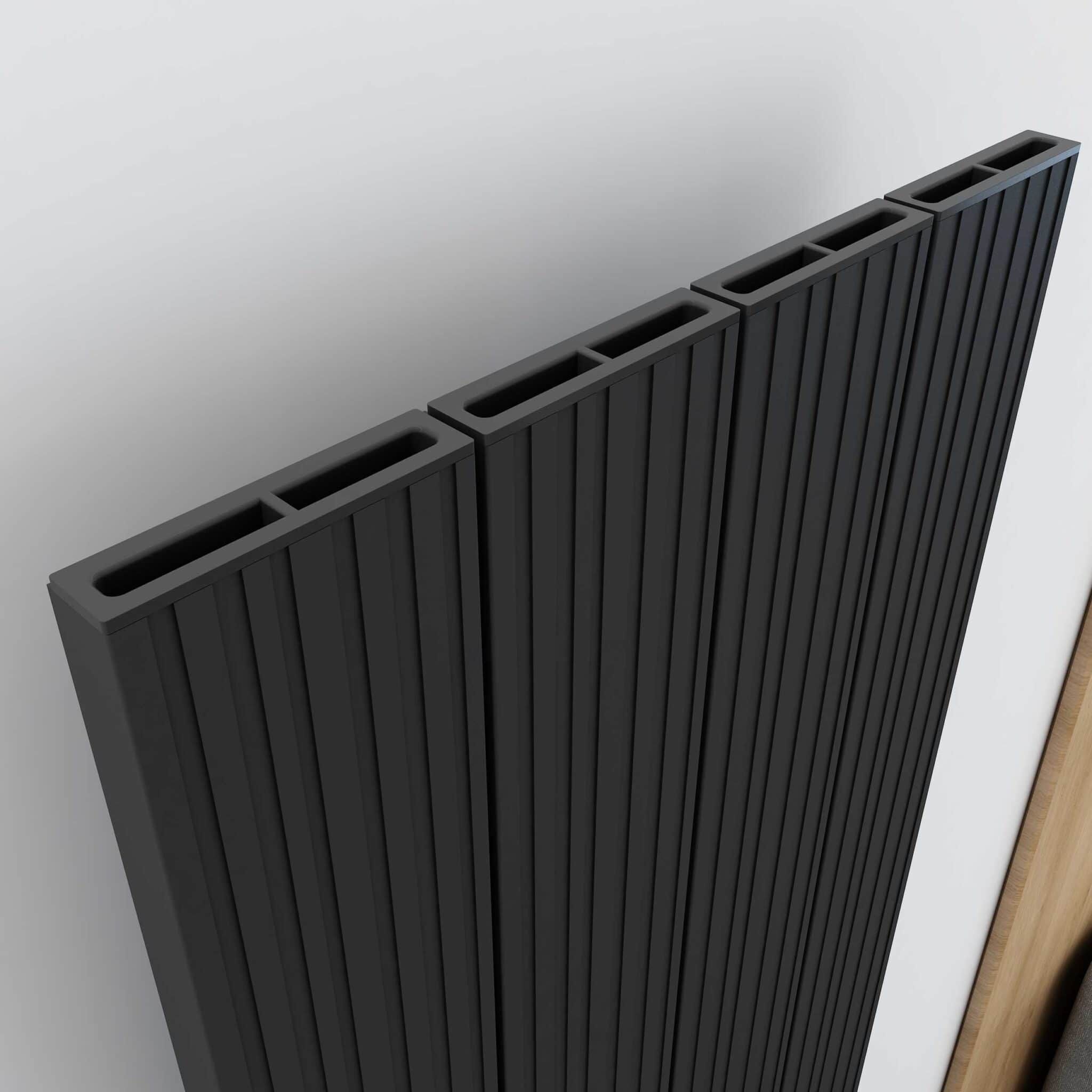 Buy Carisa Boreas M Vertical Black Electric Radiator | Poshrads